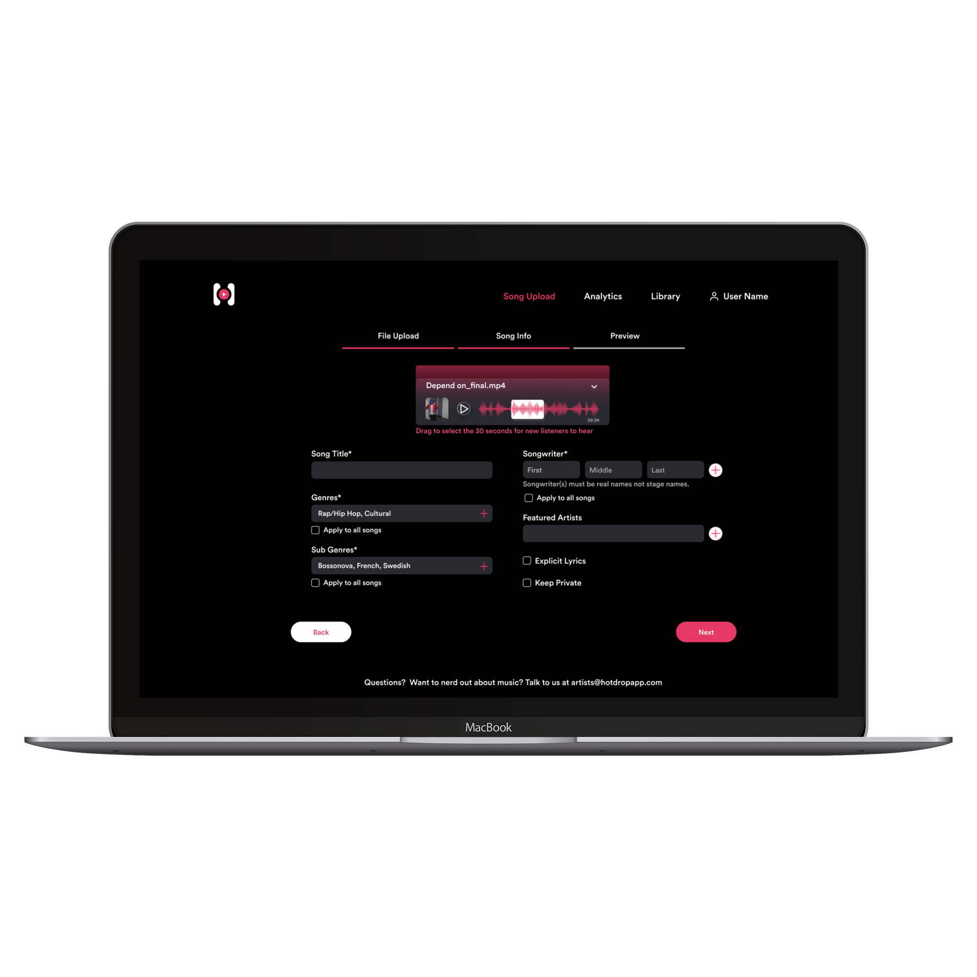 HotDrop - Connect undiscovered artists with superfans